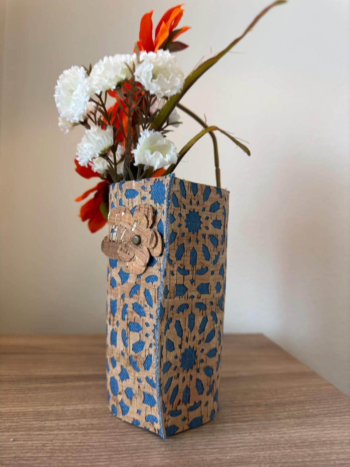 Medium Mandala Cork Vase Sleeve | Eco Friendly | Modern | Unique Home ...
