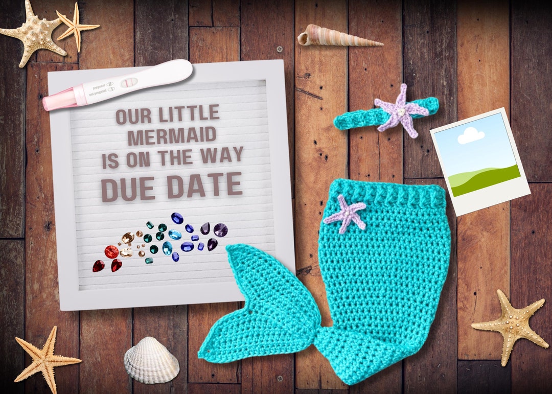 Mermaid Pregnancy Announcement Baby Mermaid Tale Under the Sea Theme ...