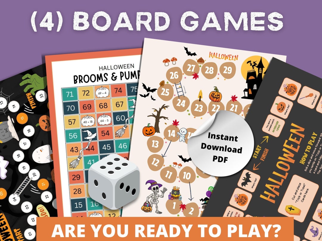 4 Halloween Board Game Instant Download - Etsy