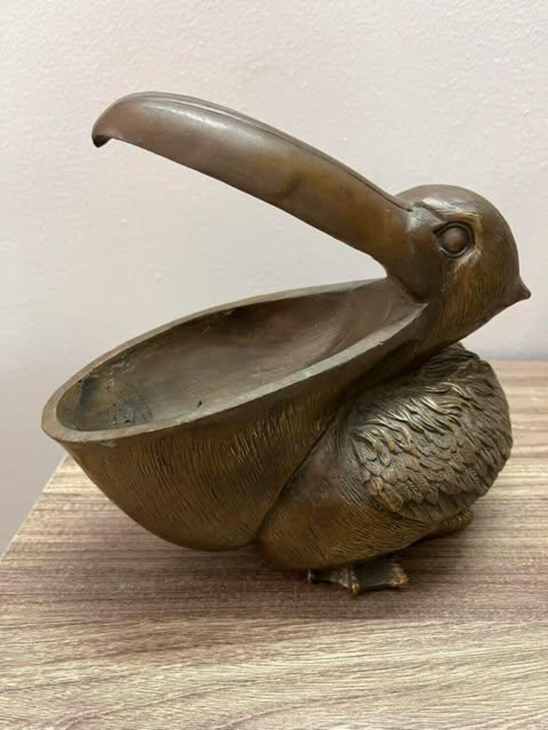 Figurine Pelican Bird Staute,unique Brass Ashtray ,brass Pelican ...