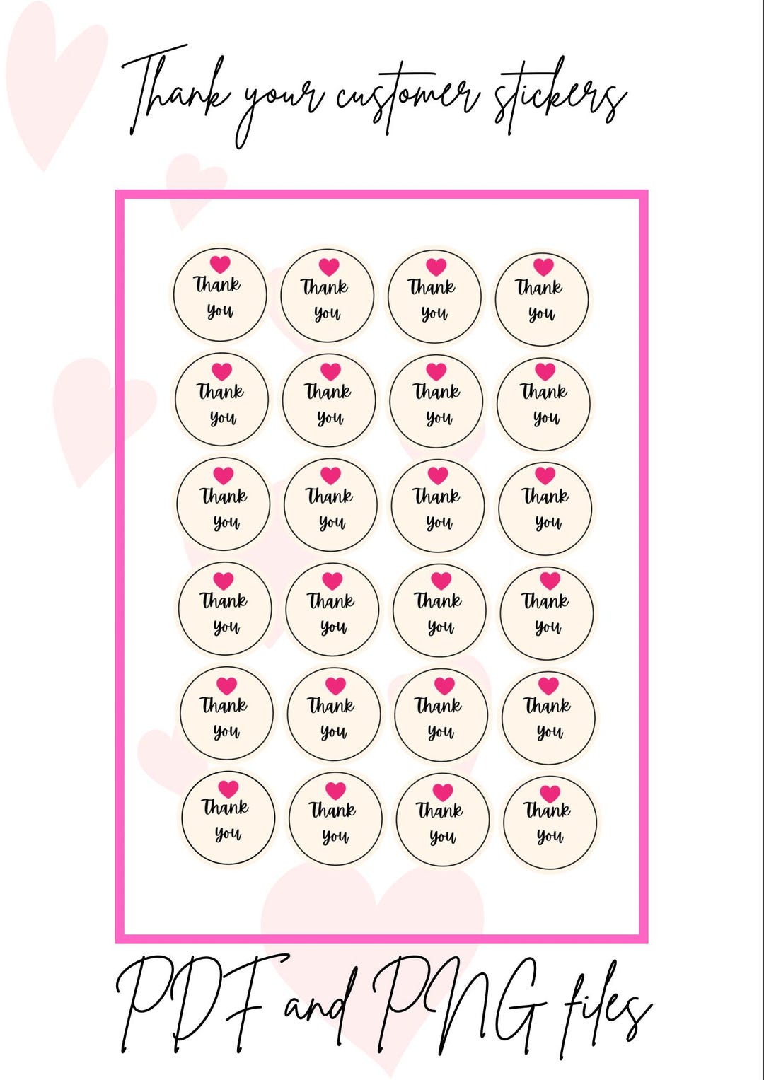 Cute Thank You Stickers || Printable || Instant Download - Etsy