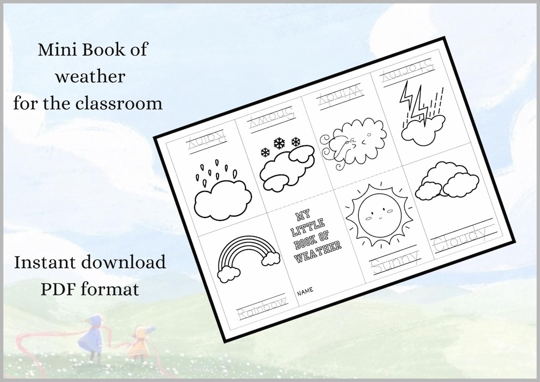 Mini Book of Weather for Kids || Instant Download || Classroom English ...