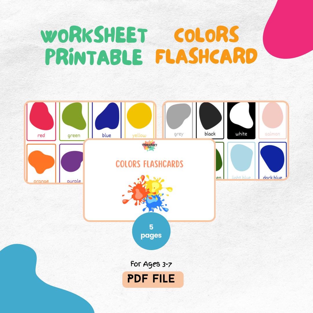 Preschool Color Flashcards Printable, Toddler Educational Flashcards ...