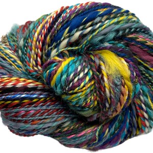 Handspun Yarn Waste Not Want Not 4, 192, Yards Rainbow Yarn Wool Bamboo ...
