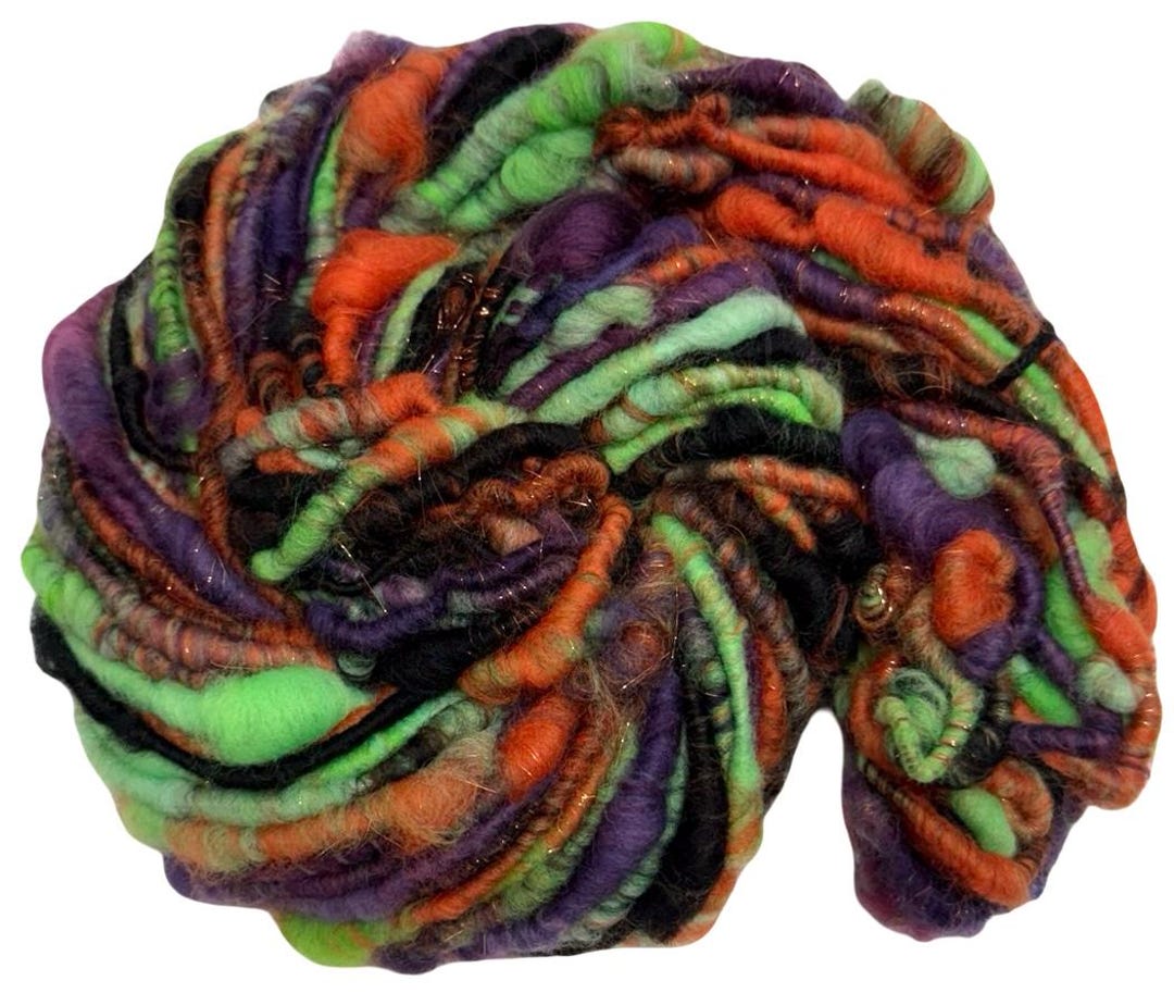 HALF OFF SALE Super Bulky Handspun Yarn 50 Yards Fright Night Black ...