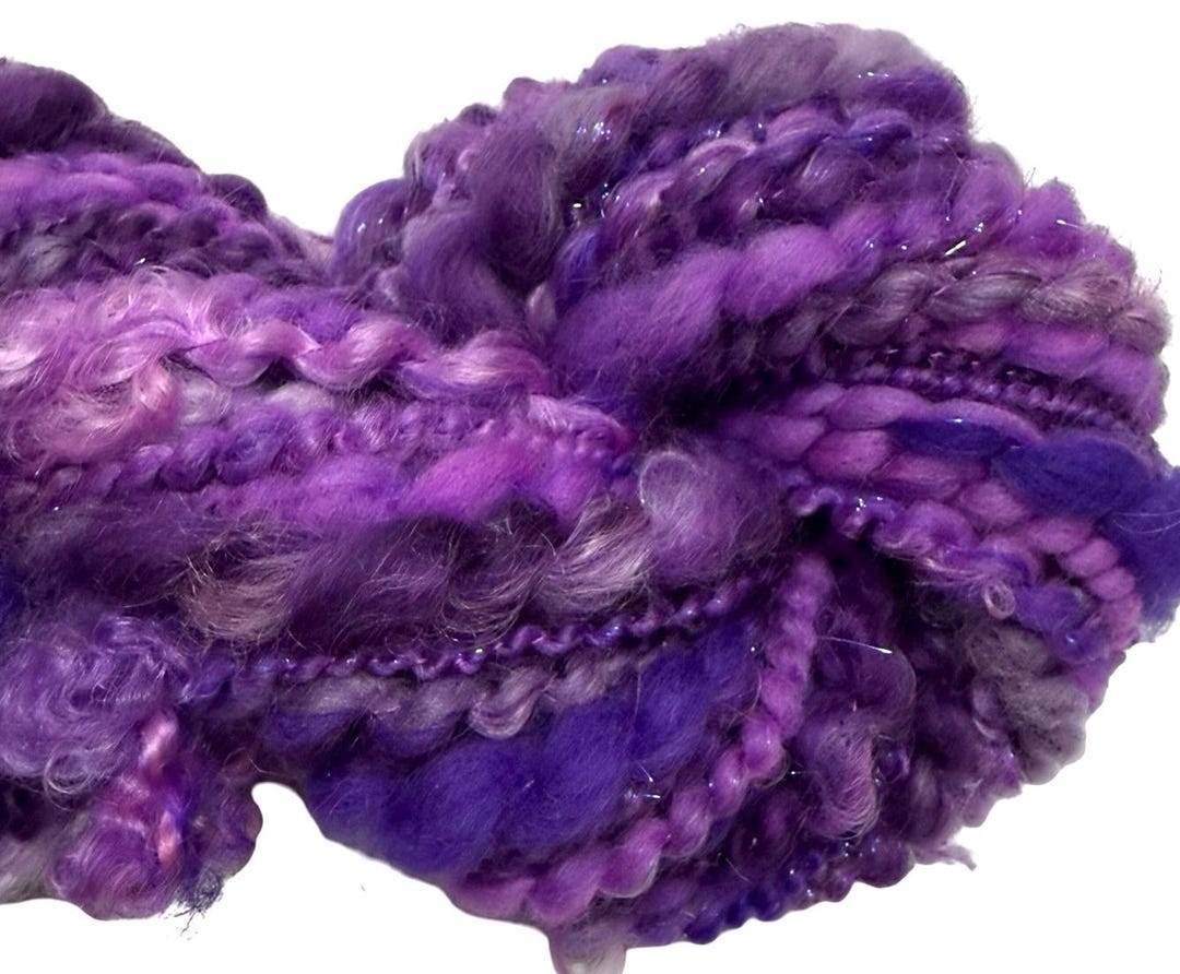 Super Bulky Spiral Ply Purple People Eater 48 Yards Violet Sparkly Art ...