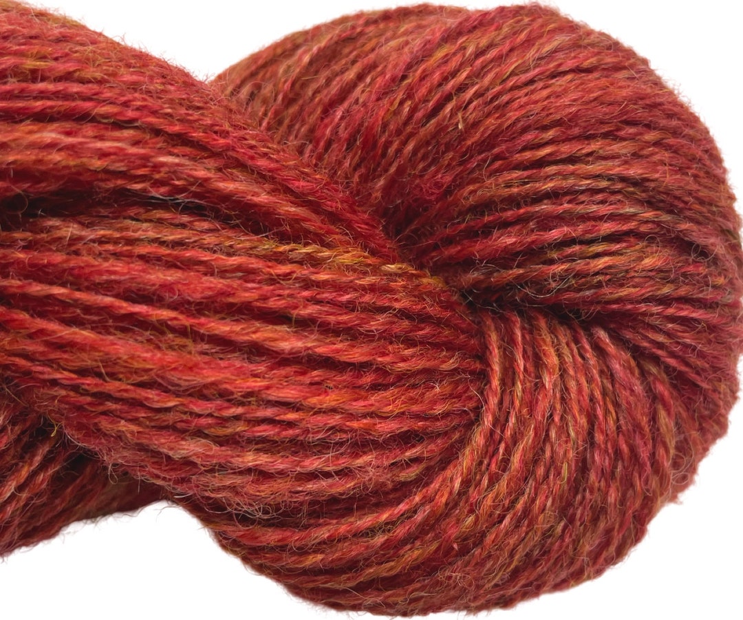 Handspun Yarn Red Hot 270 Yards Red Copper Yarn 2 Ply, 14 WPI Fingering ...