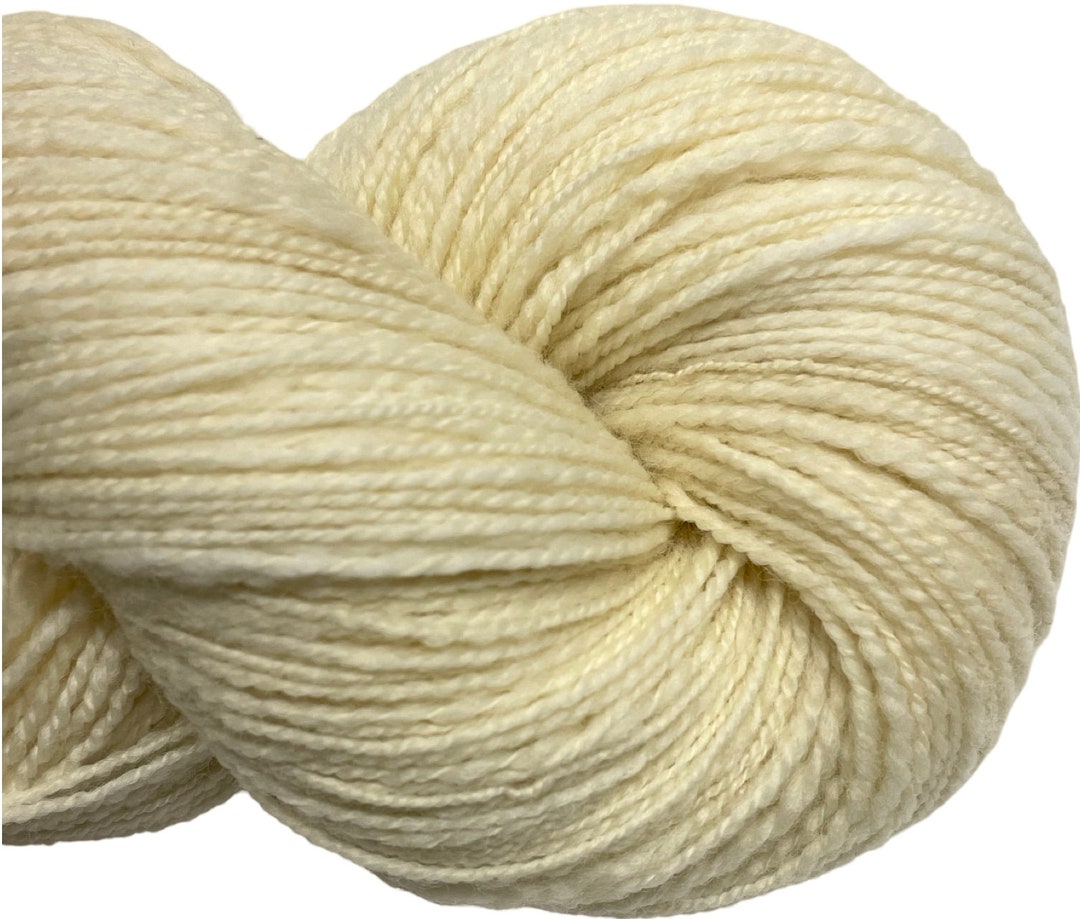 Handspun Yarn Natural Ecru 480 Yards 2 Ply Natural Undyed BFL and ...