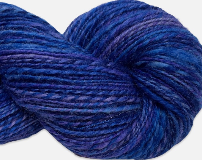 Handspun Yarn Burple 262 Yards Blue Purple Violet Yarn 2 Ply, Hand Dyed ...