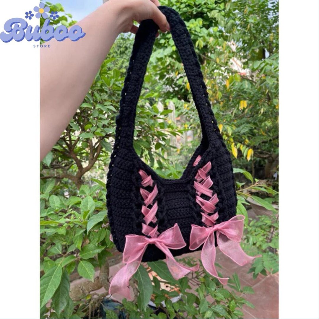Cinta Bag Crochet, Cute Bag With Bows, Bow Shoulder Bag - Etsy