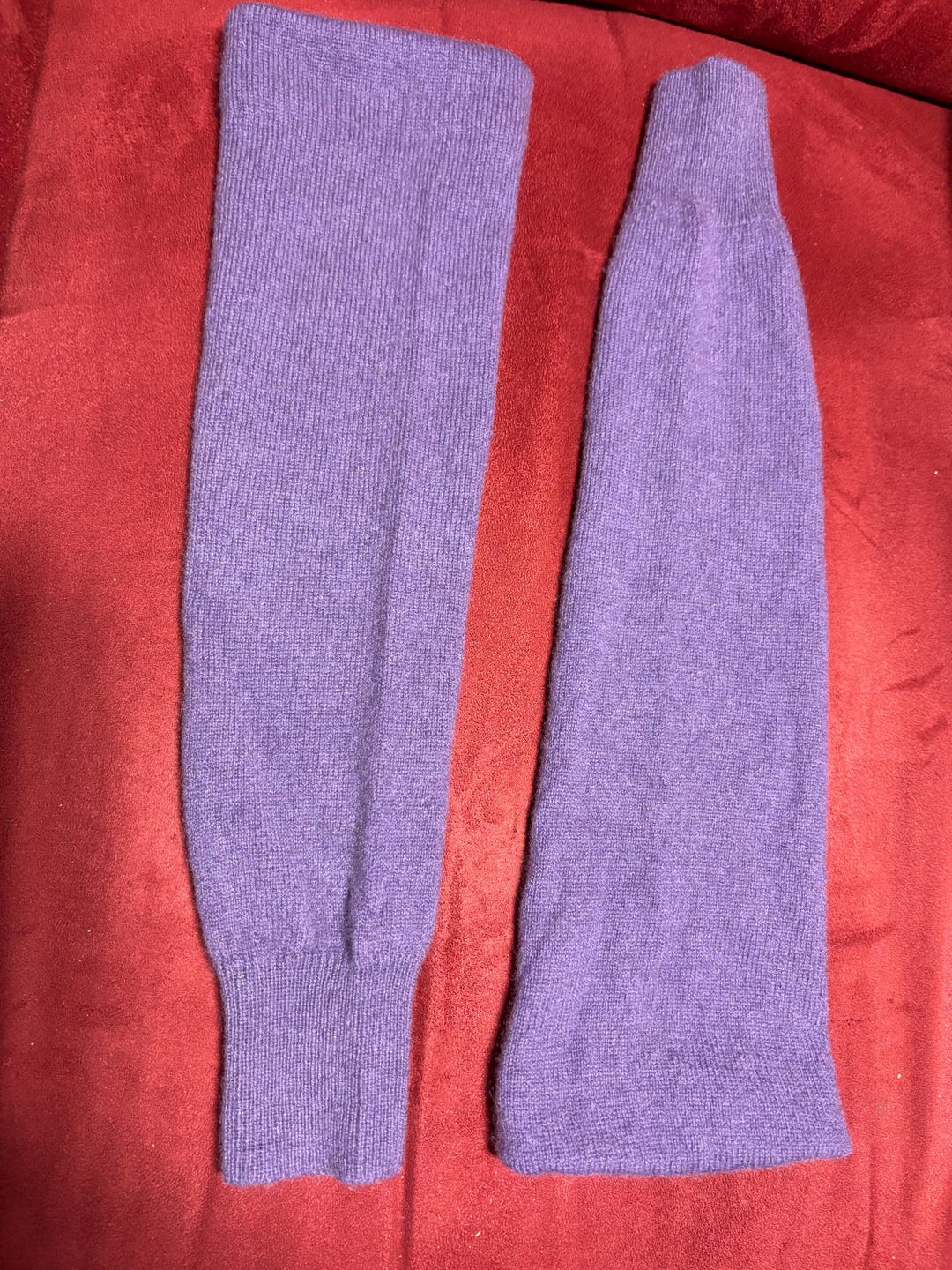 Purple Pure Cashmere Arm/leg Warmers, Fingerless Mittens- 16" Long - Etsy