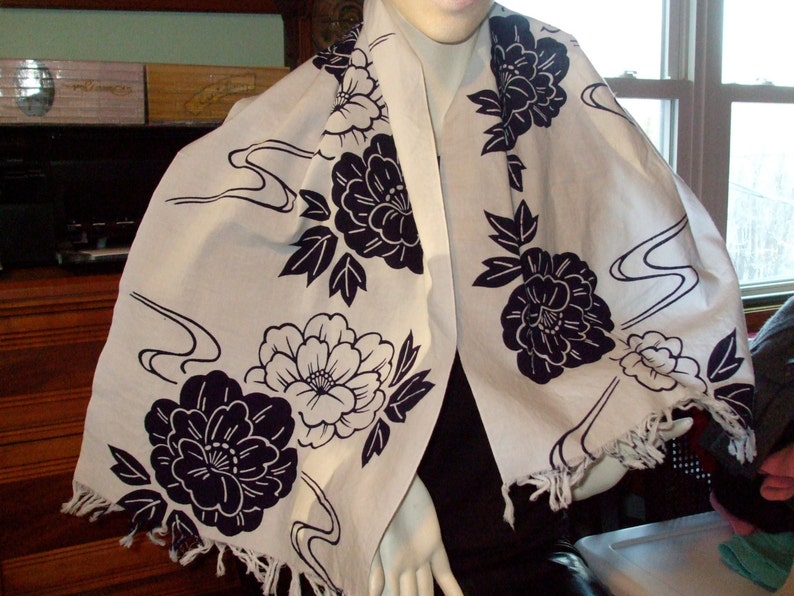 Handmade Traditional Japanese Pattern Cotton Scarf or Shawl - Etsy