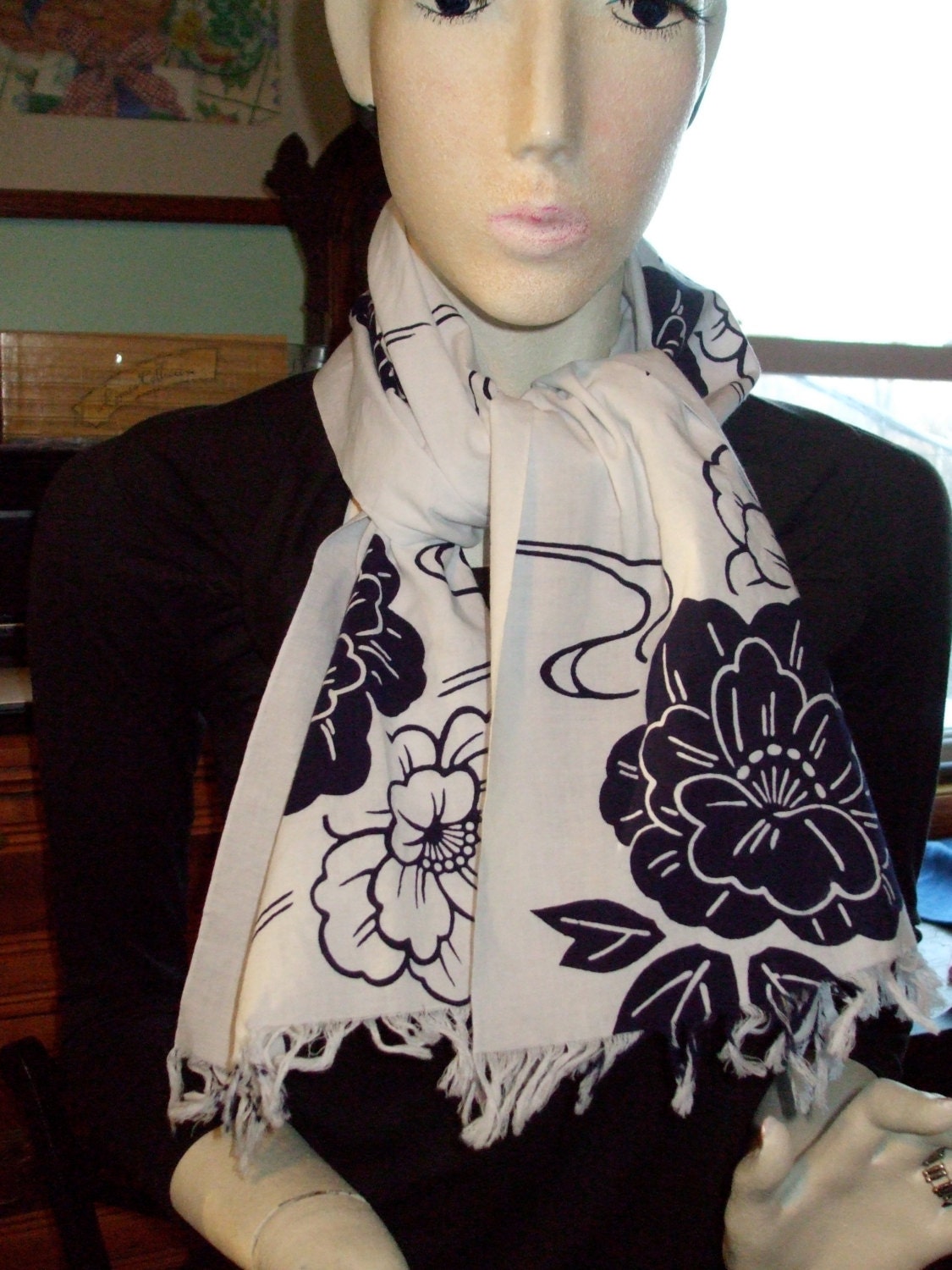 Handmade Traditional Japanese Pattern Cotton Scarf or Shawl - Etsy