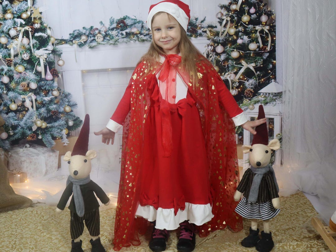 Christmas Cape, Santa Claus Cape, Santa Claus Costume Girl, Red Cape ...