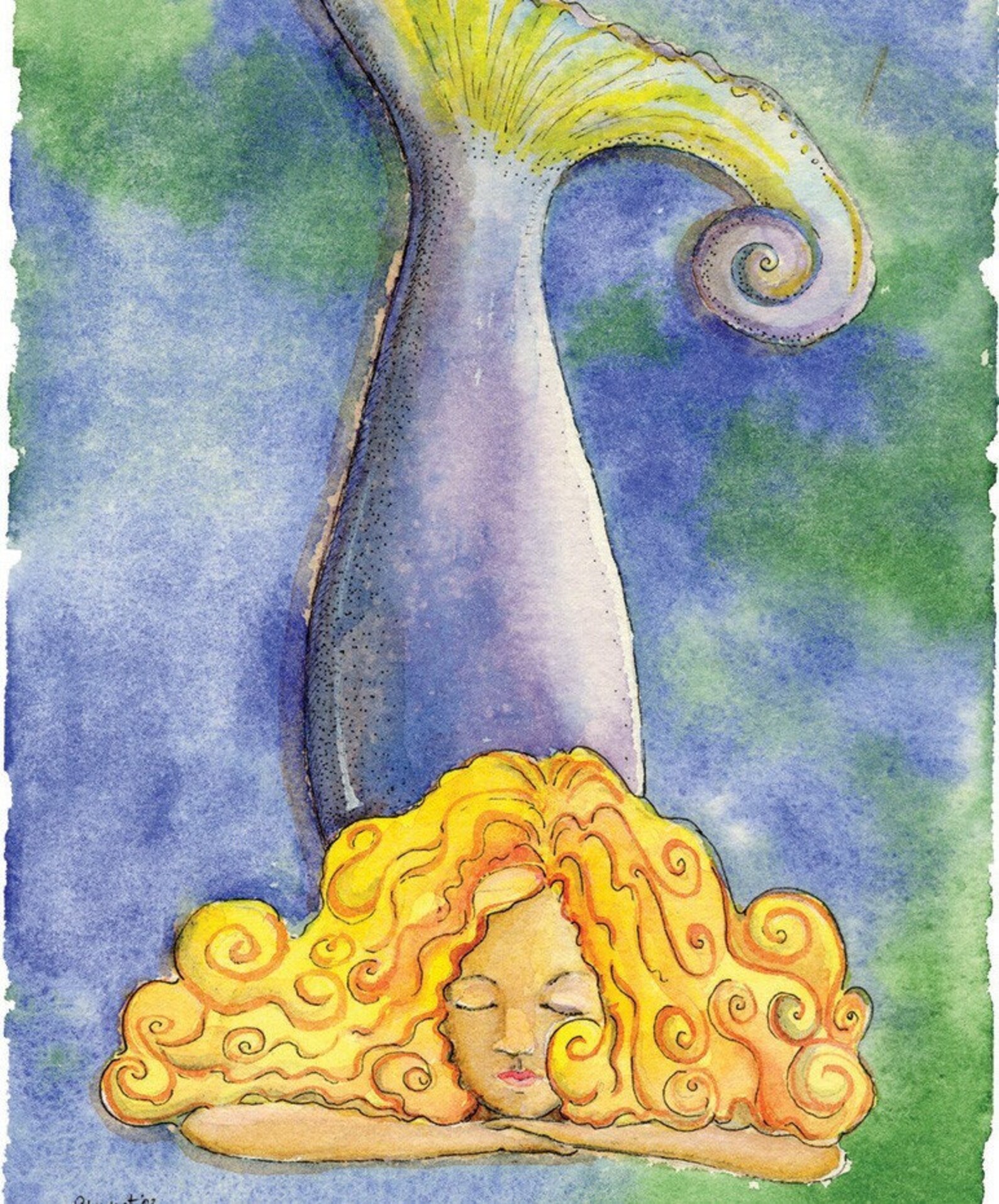 Mermaid Postcard Print - Etsy