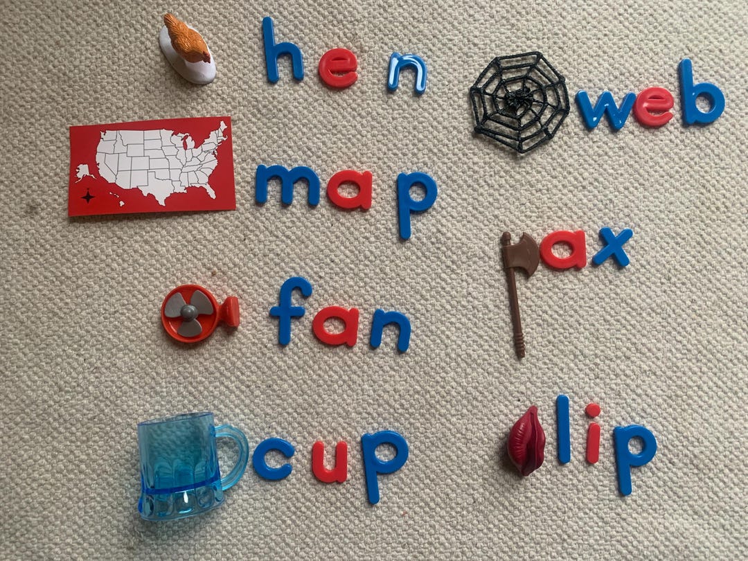 Montessori CVC Moveable Alphabet Words Objects Spelling Reading ...