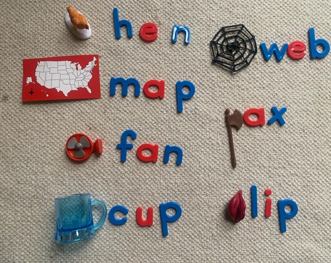 Montessori CVC Moveable Alphabet Words Objects Spelling Reading ...