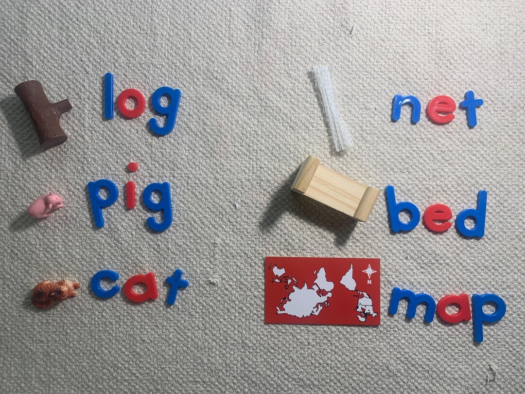 Montessori CVC Moveable Alphabet Words Objects Spelling Reading ...