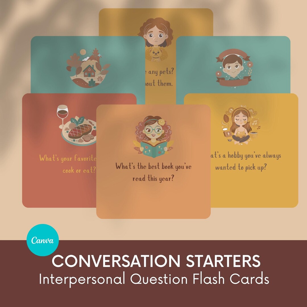 Interpersonal Conversation Starter Cards 20 Thought-provoking Questions ...