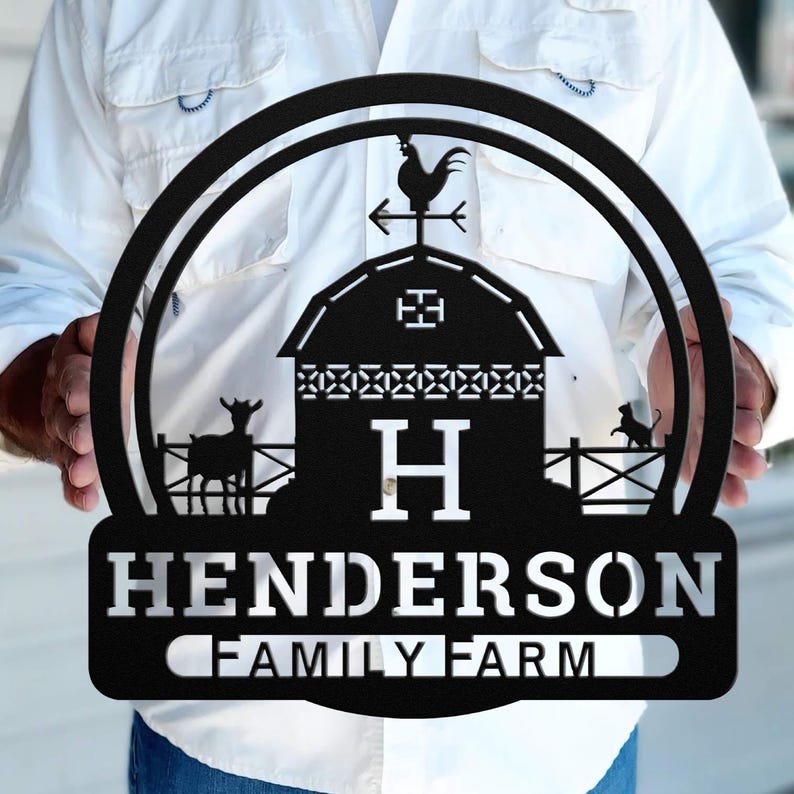 Family Farm Personalized Metal Sign | Custom Barn Steel Wall Sign W ...