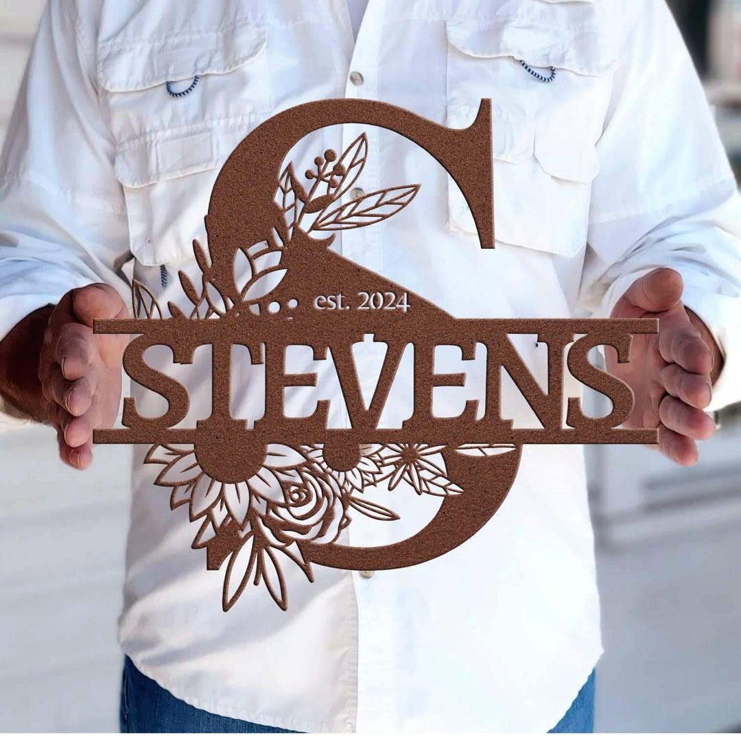 Personalized Metal Sign - Monogram With Thick Font - Etsy