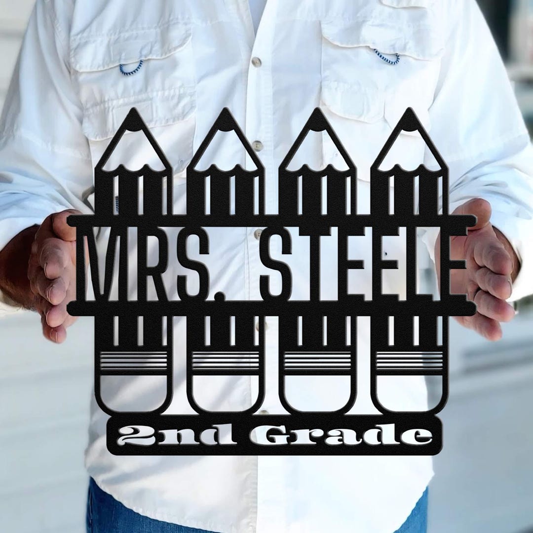 Teacher Name - Personalized Classroom Sign | Custom School Doorway Sign ...