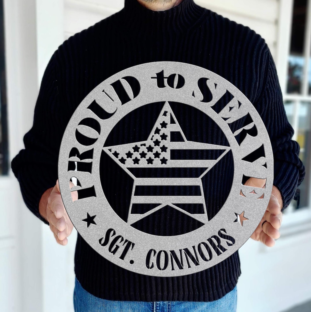 PROUD to SERVE Personalized Metal Sign | Current Military / VETERAN ...