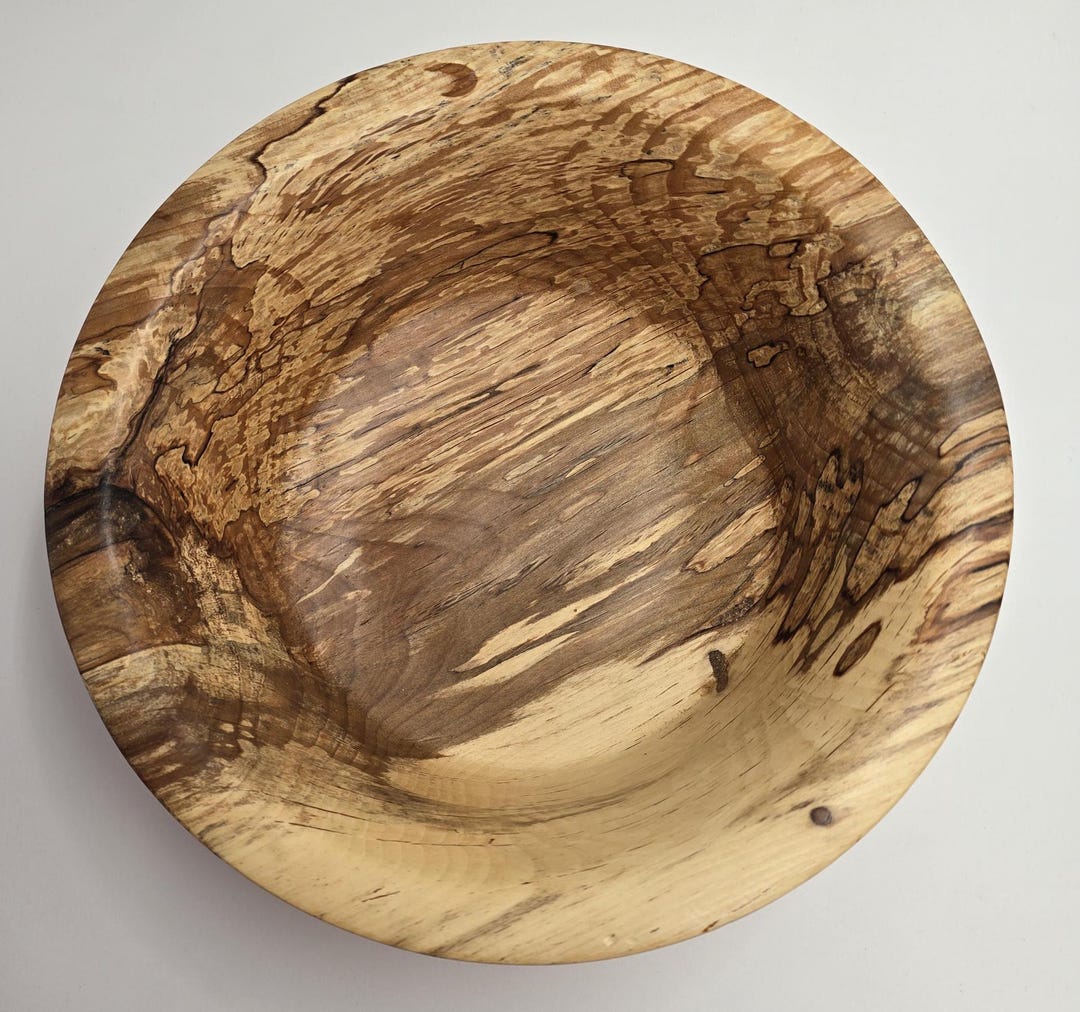 9.25 Inch Spalted Myrtle Wood Salad Bowl, Spectacular Color, Food Safe ...