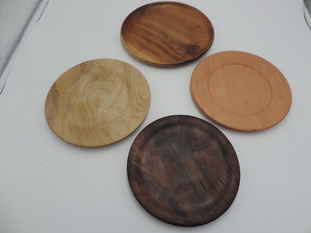 Set of 4 Wood Plates, Nice for Table Setting #189 - Etsy