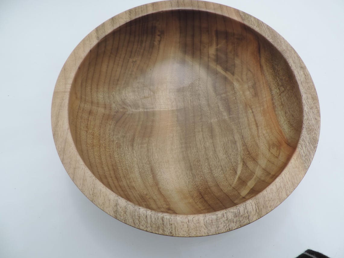 10 Inch Myrtle Wood Bowl, Beautiful, Under Cut Lip, Salad or Fruit Bowl ...