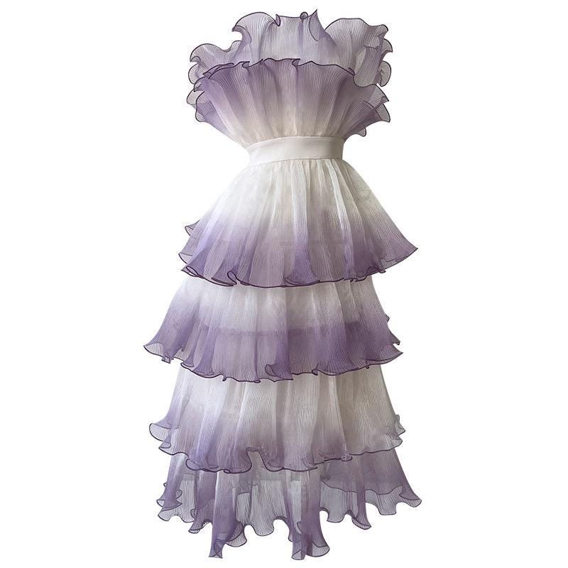 Purple Prom Party Dress: Petal Prom Fairy Dress, Elegant Graduation ...