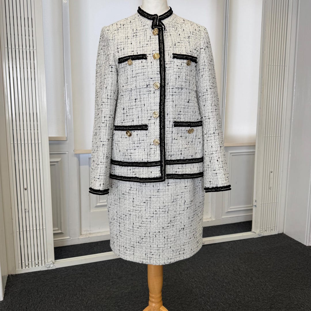 Custom Made Tweed Skirt Suit: Made to Measure Parisian Chic Two Pieces ...