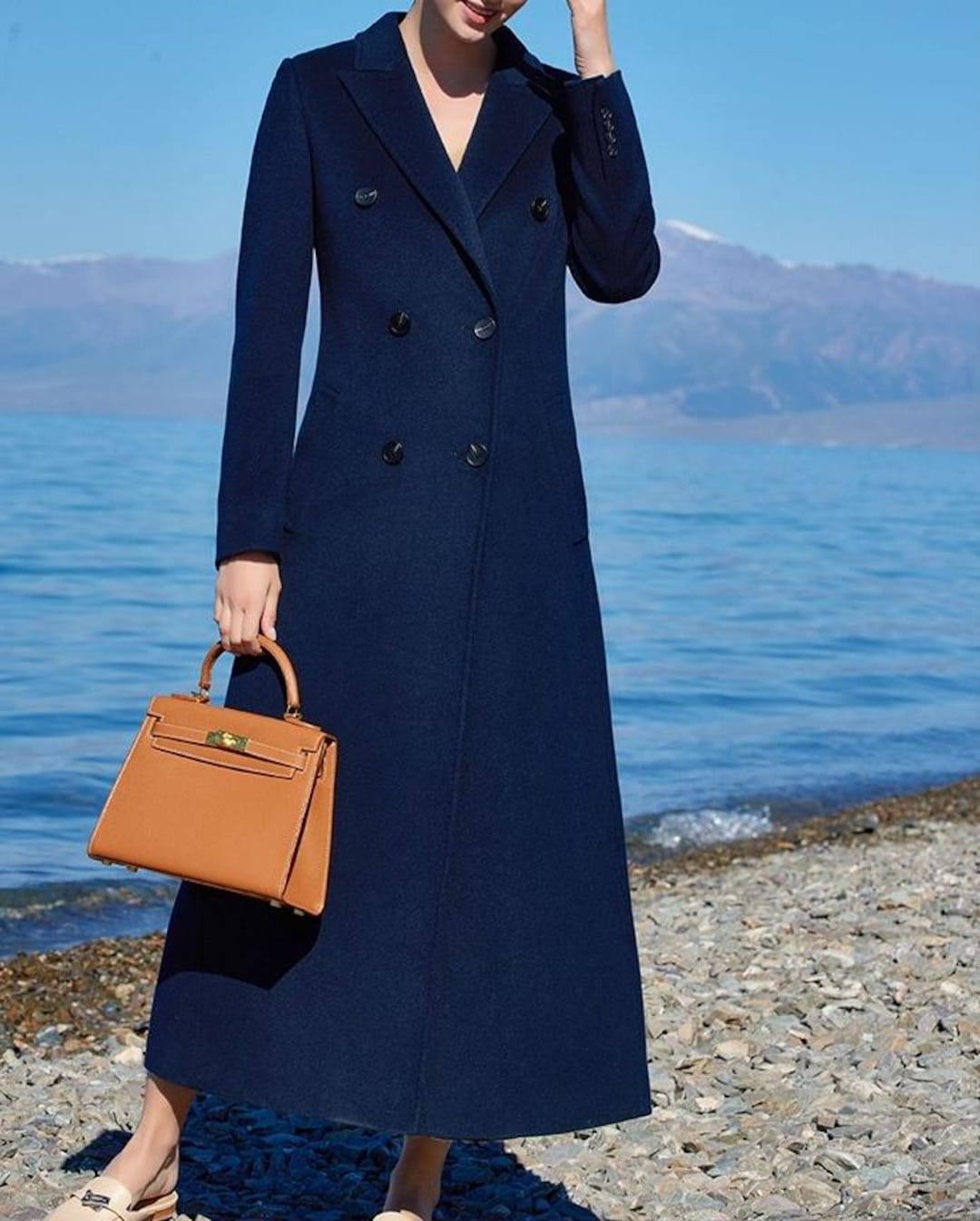 Blue Long Trench Wool Coat: Custom Made Warm Wool Winter Trench Coat ...