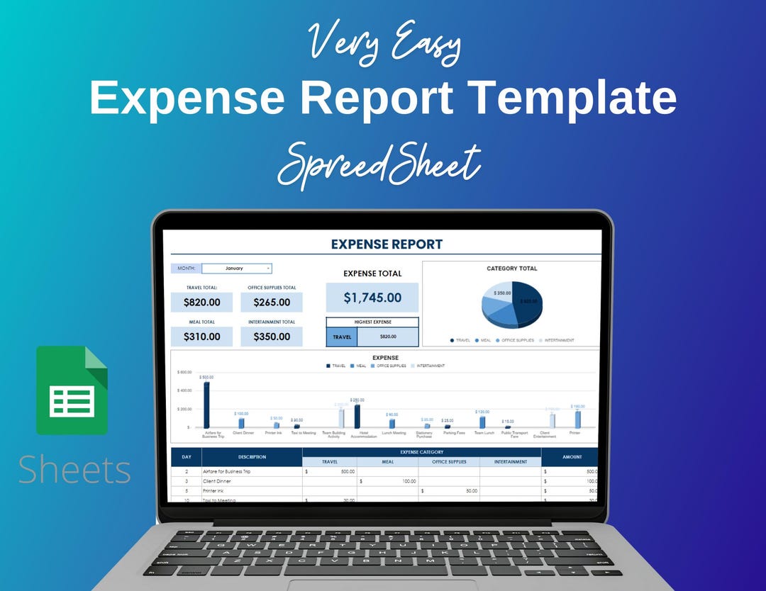 Editable Expense Report Template - Etsy