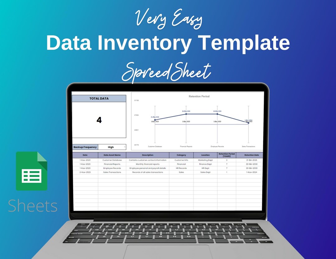 Editable Data Inventory Template Easy to Use Digital Download for ...