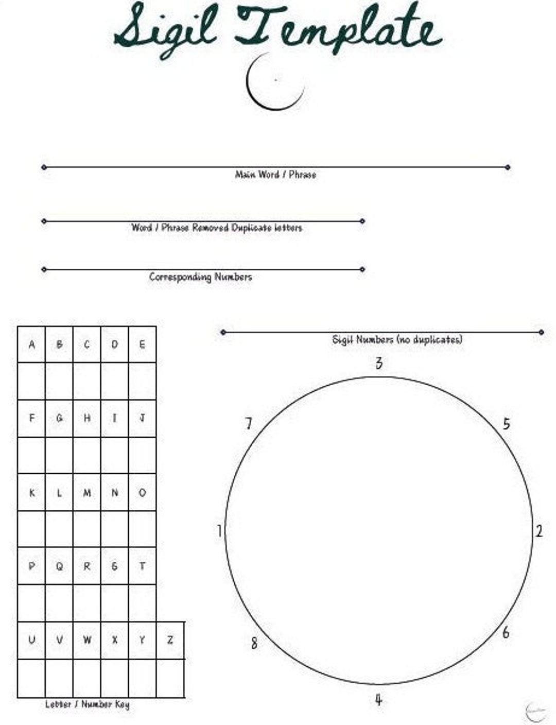 Sigil Creation Template - Etsy
