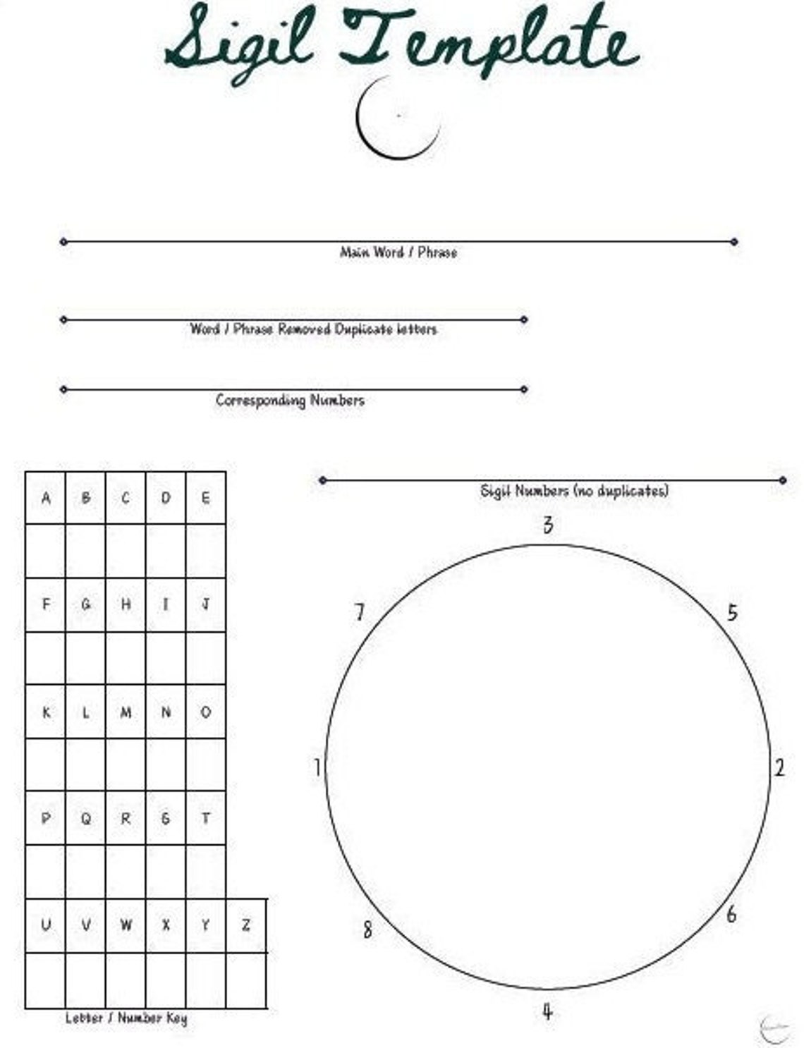 Sigil Creation Template - Etsy