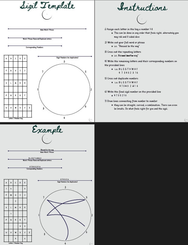 Sigil Creation Template - Etsy
