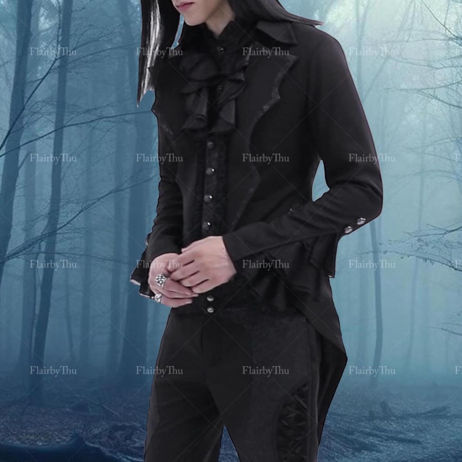 Goth Gentleman's Tuxedo Jacket Tail Coat Goth Steampunk Victorian ...