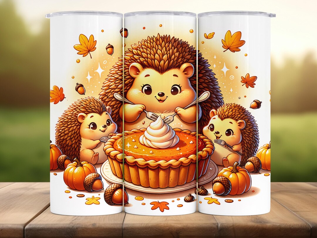 Hedgehog Pumpkin Pie Tumbler Wrap: Thanksgiving Fall (digital Download ...