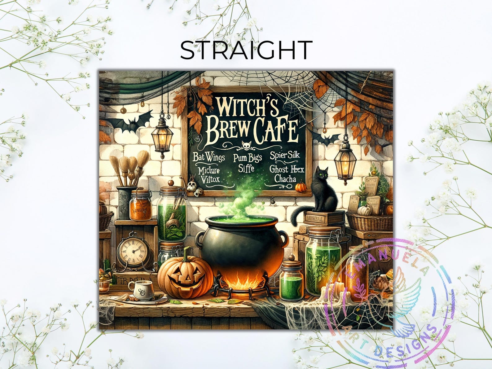 Witch's Brew Cafe Tumbler Wrap: Spooky Halloween Cauldron (digital ...