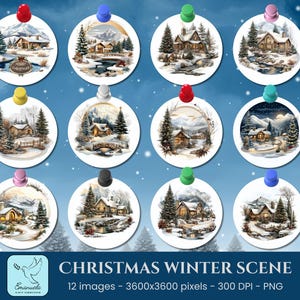 Christmas Winter Scene, Clipart Bundle, Commercial Use - Etsy