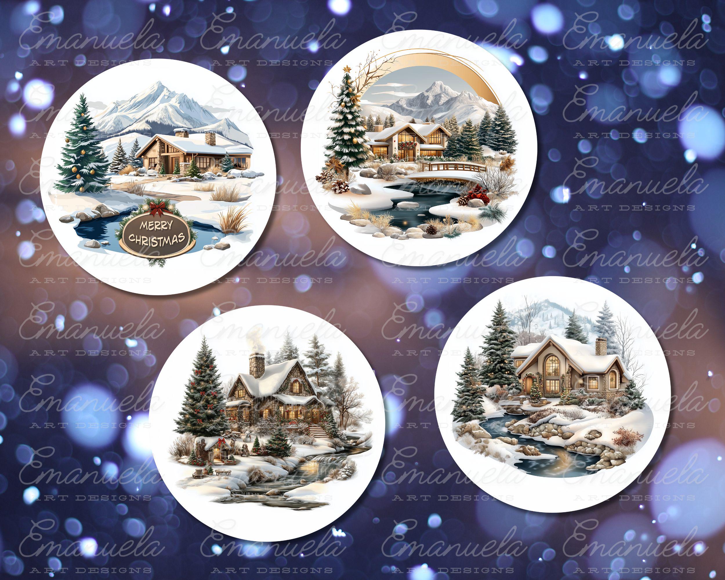 Christmas Winter Scene, Clipart Bundle, Commercial Use - Etsy