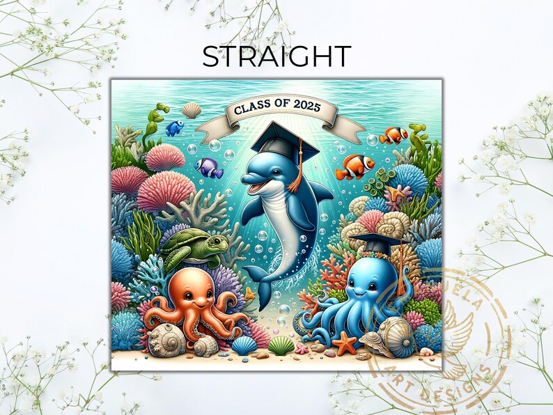 Ocean Animals Graduation Tumbler Wrap – Class of 2025 PNG - Etsy