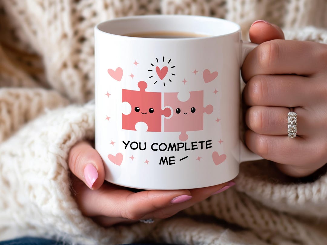 You Complete Me Puzzle Piece Mug, Romantic Valentine’s Day Gift, 11oz ...