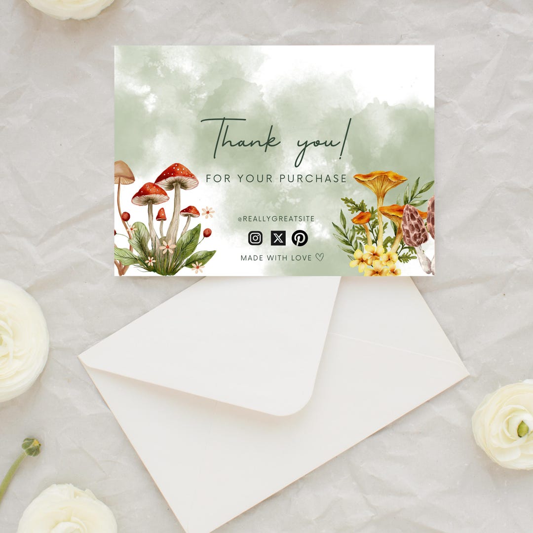 Thank You Card Template, Seller Thank You Card, Editable Template Canva ...