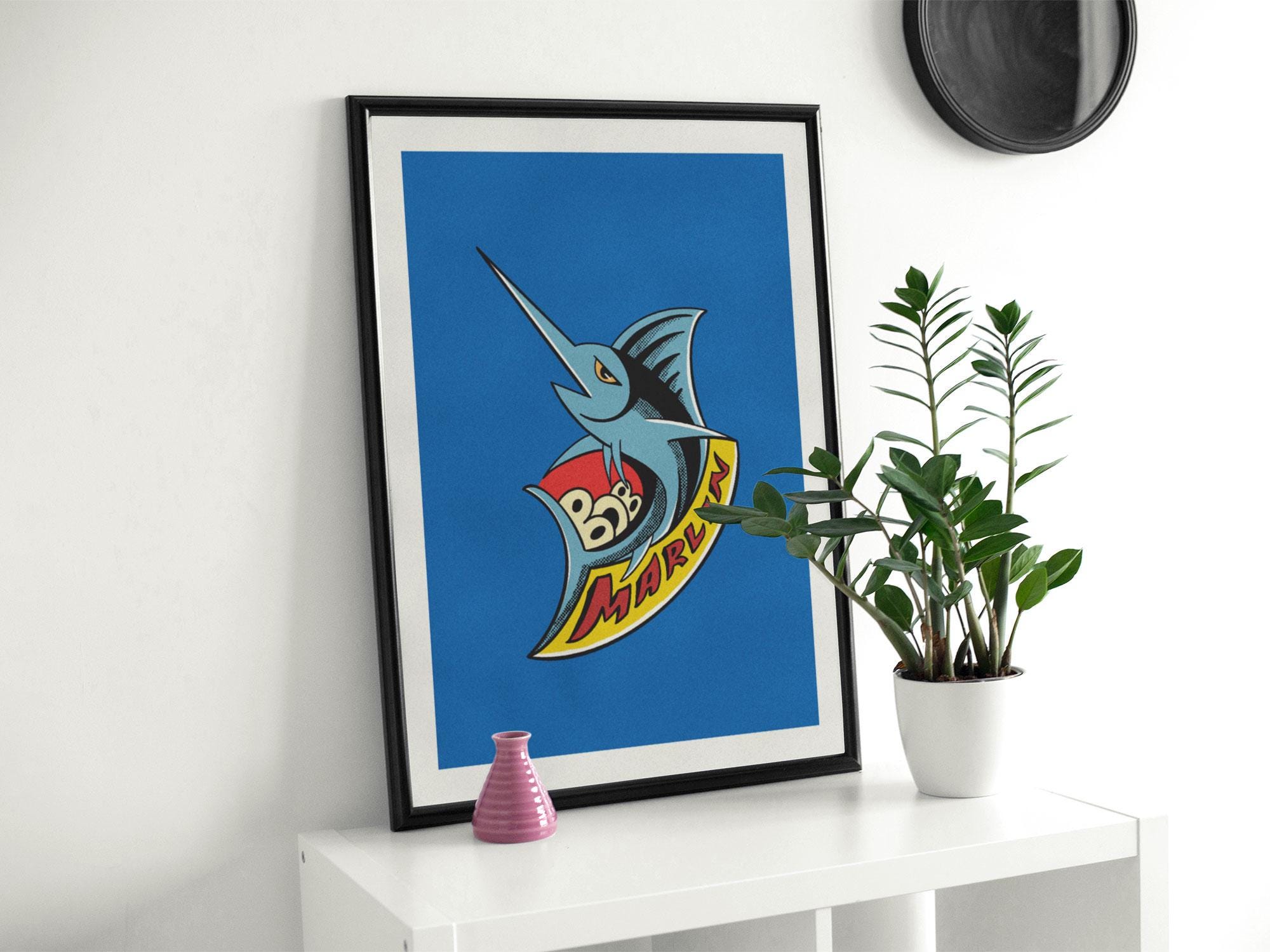 Bold Marlin Digital Art Print – Nautical Wall Decor, Fishing Enthusiast ...