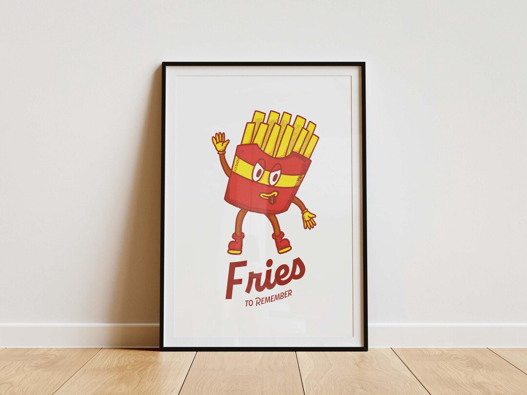 Fries Wall Art: Retro Fast Food Poster for Foodies & Potato Lovers ...