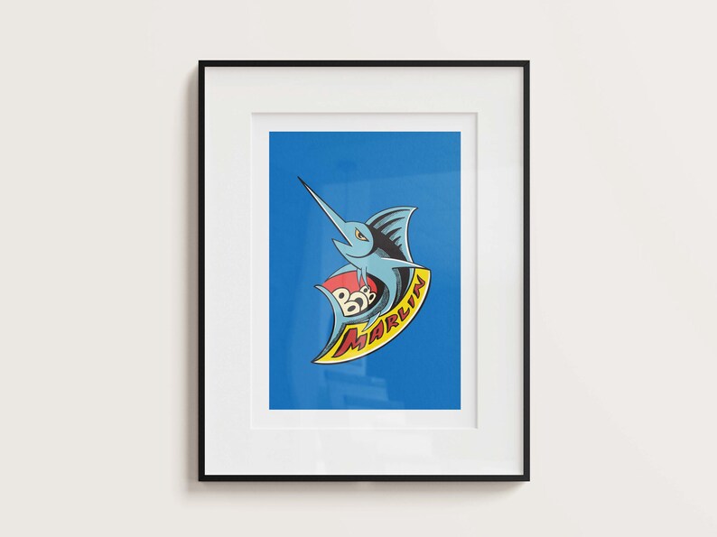 Bold Marlin Digital Art Print – Nautical Wall Decor, Fishing Enthusiast ...