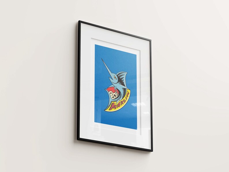 Bold Marlin Digital Art Print – Nautical Wall Decor, Fishing Enthusiast ...